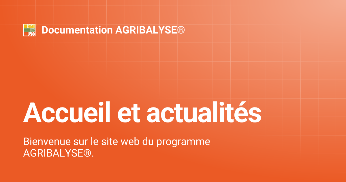 Accueil et actualités | Documentation AGRIBALYSE®