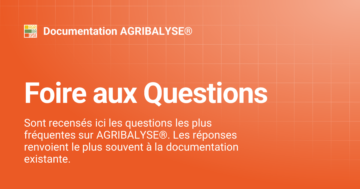 Foire aux Questions | Documentation AGRIBALYSE®